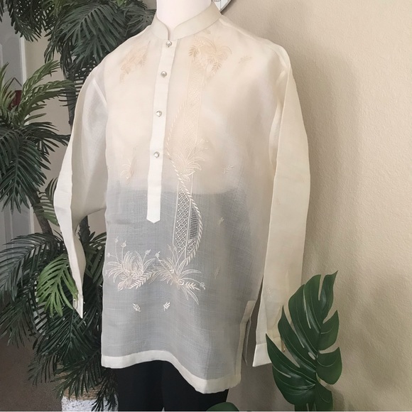 Shirts | Cream Beige Pina Silk Barong Tagalog With Simply Classic ...